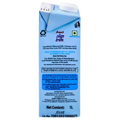 Amul Slim 'n' Trim Skimmed Long Life Milk 1 L (Tetra Pak) - JioMart
