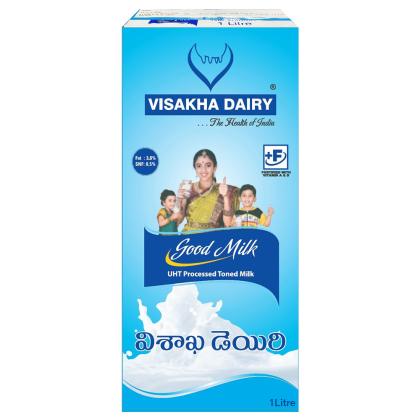 Visakha Dairy Good Milk UHT Processed Toned Milk 1 L (Tetra Pak) - JioMart