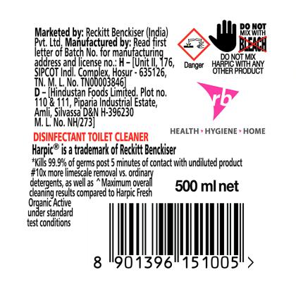 Harpic Power Plus Original Disinfectant Toilet Cleaner 500 ml - JioMart