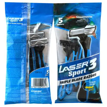 Laser Sport 3 Manual Shaving Razor 3 Blades 5 pcs - JioMart