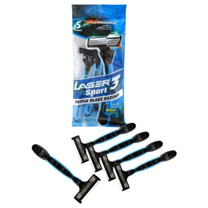 Laser Sport 3 Manual Shaving Razor 3 Blades 5 pcs - JioMart