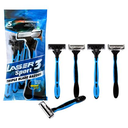 Laser Sport 3 Manual Shaving Razor 3 Blades 5 pcs - JioMart