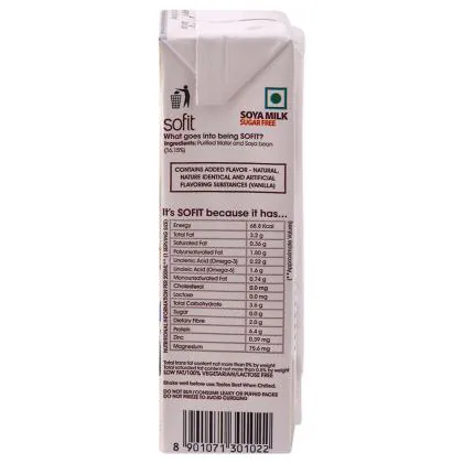Sofit Sugar Free Soya Milk 200 ml (Tetra Pak) - JioMart