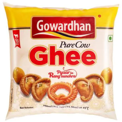 Gowardhan Pure Cow Ghee 500 ml (Pouch) - JioMart