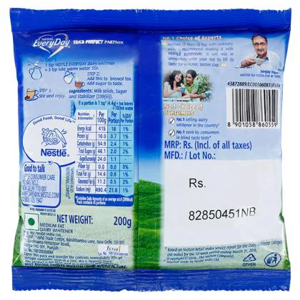 Nestle EveryDay Dairy Whitener 200 g (Pouch) - JioMart