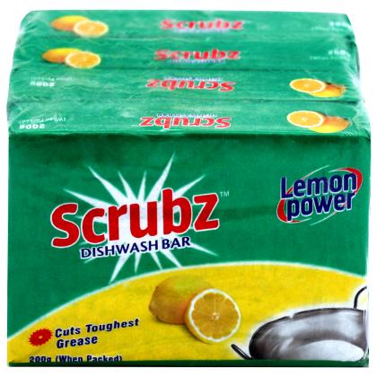 Scrubz Lemon Power Dishwash Bar 200 g (Buy 3 Get 1 Free) - JioMart