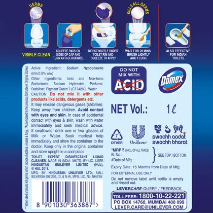 Domex Original Disinfectant Toilet Expert Cleaner 1 L - JioMart