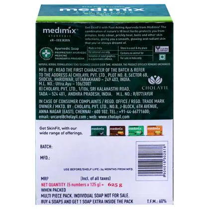 Medimix Ayurvedic 18-Herbs Classic Soap 125 g Pack of 4 +1 (On Pack ...