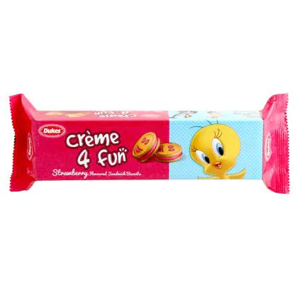 Dukes Creme 4 Fun Strawberry Cream Biscuits 150 g (Pouch) - JioMart