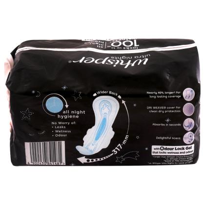 Whisper Ultra Nights Sanitary Napkin with Wings (XL+) 30 pads - JioMart