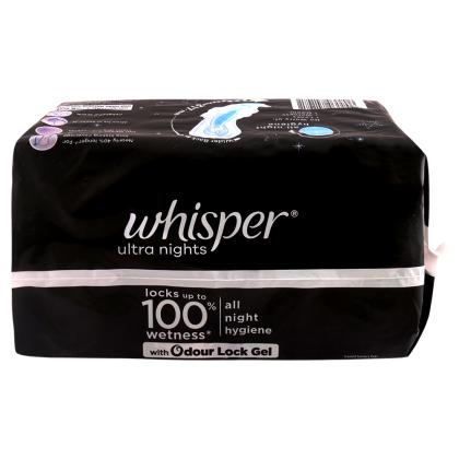 Whisper Ultra Nights Sanitary Napkin with Wings (XL+) 30 pads - JioMart