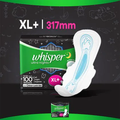 Whisper Ultra Nights Sanitary Napkin with Wings (XL+) 30 pads - JioMart