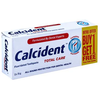 Calcident Total Care Fluoridated Toothpaste 75 g - JioMart