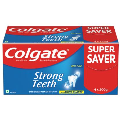 Colgate Strong Teeth Dental Cream Toothpaste 200 g (Pack of 4) - JioMart