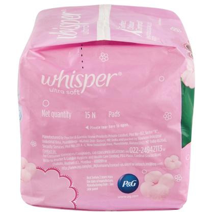 Whisper Ultra Soft Sanitary Napkin with Wings (XL) 15 pads - JioMart