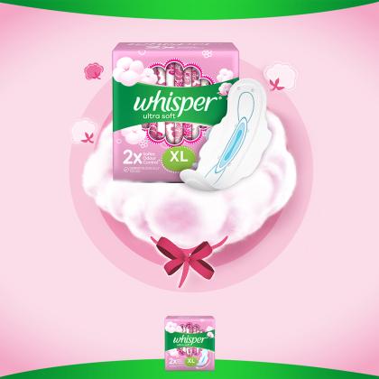Whisper Ultra Soft Sanitary Napkin with Wings (XL) 15 pads - JioMart