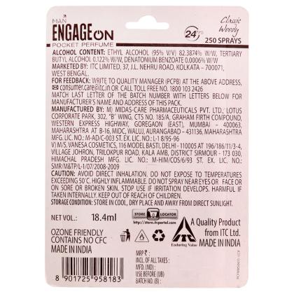 Engage On Classic Woody Pocket Perfume for Men 18.4 ml - JioMart