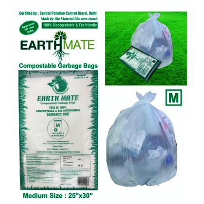 Earth Mate Compostable Medium Size Garbage Bags 25x30 inch (10 N) - JioMart