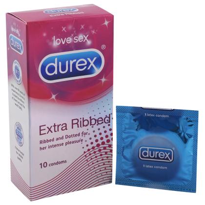 Durex Extra Ribbed Condoms 10 pcs - JioMart