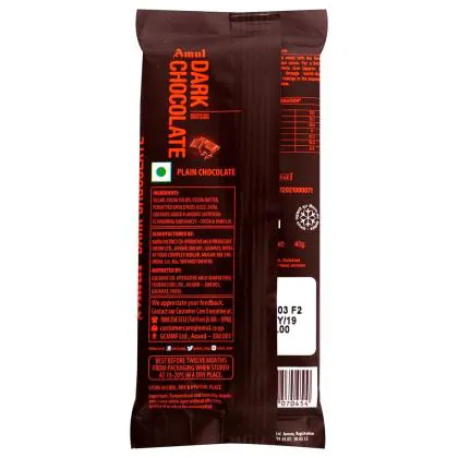 Amul Dark Chocolate Bar 40 g - JioMart