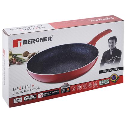 Bergner Bellini Plus Red Round Induction Base Granite Coated Frying Pan ...