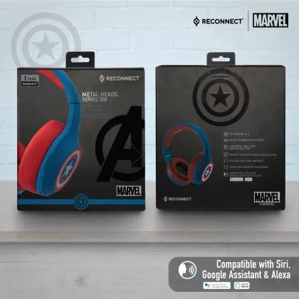 Reconnect Marvel Captain America Over the ear Wireless Headphone, built ...