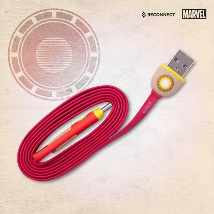 Reconnect Marvel Iron Man Power Cords Dual Cable Micro USB & Type C ...