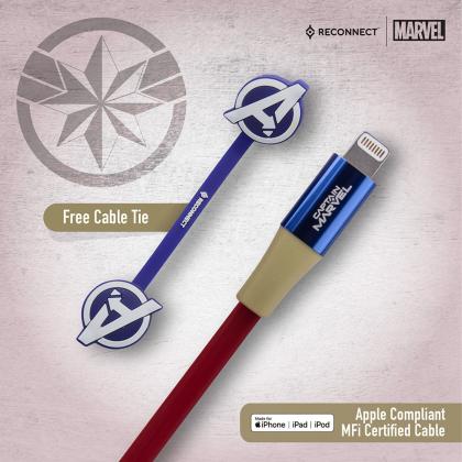 Reconnect Marvel Captain Marvel Lighting cable, Apple compliant MFI ...