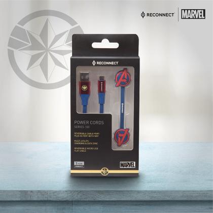 Reconnect Marvel Captain Marvel Reversible Cable, Double sided ...