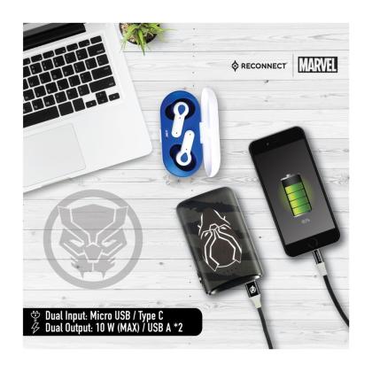 Reconnect Marvel Black Panther PowerHub PowerBank 10000mAh2A Li-Po ...