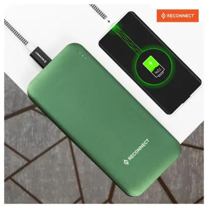 Reconnect 10000 mAh Power Bank with 18 Watts Fast Charging, Green - JioMart