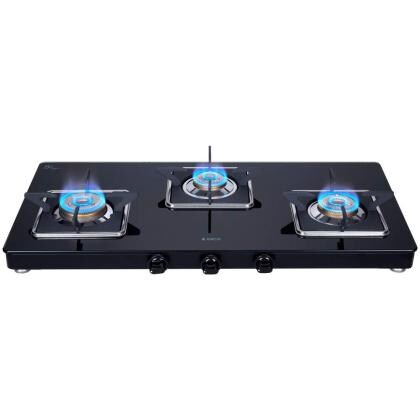 Elica 773 CT Vetro Slim Line SPF Cooktop with 3 Brass Burners, Black ...