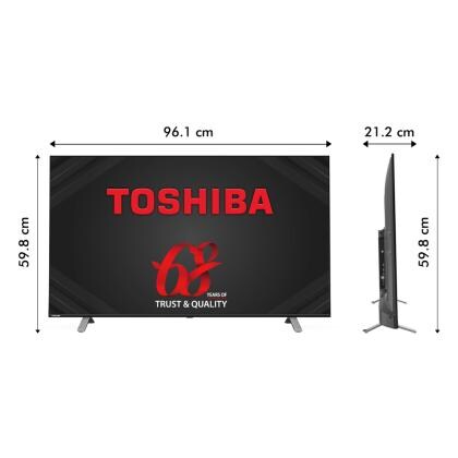Toshiba 108 cm (43 inch) 4K Ultra HD Vidaa OS Smart LED TV with Dolby Vision and ATMOS, 43U5050 ...