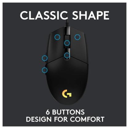 Logitech G102 Wired Optical Mouse with Customizable RGB Lighting, Black ...