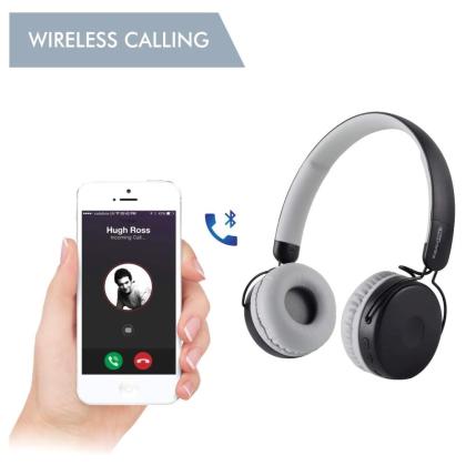 Portronics Muffs M Wireless Headphone with Solid Bass Effect, Grey ...