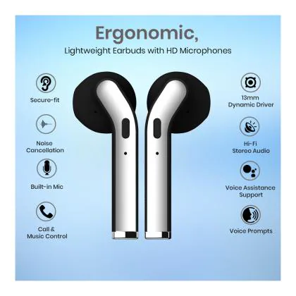 pTron Bassbuds Classic True Wireless Earbuds with mic, Bluetooth 5.0 ...