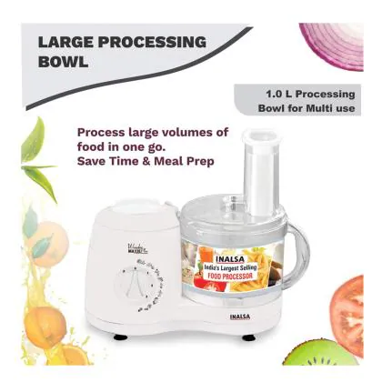 Inalsa Wonder Maxie Plus V2 Food Processor with 700 Watts Copper Motor ...