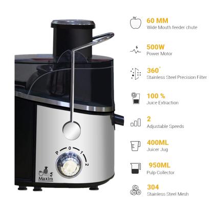Inalsa Maxim 500 Watts Juicer With Detachable Pulp Collector Jar - JioMart
