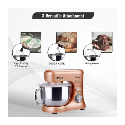Inalsa Stand Mixer Kratos 1000-Watt Stand Mixer with 100% Pure Copper ...