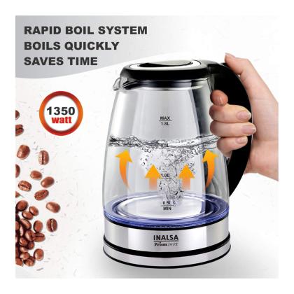 Inalsa 1.8 litre 1350 Watts Electric Kettle, Prism Inox With ...
