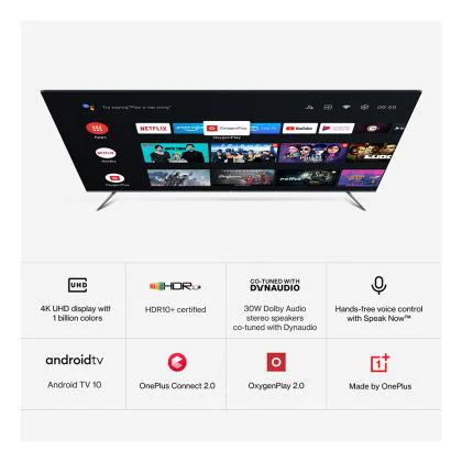 OnePlus 138.7 cm (55 inch) Ultra HD (4K) LED Smart TV, U Series 55U1S ...