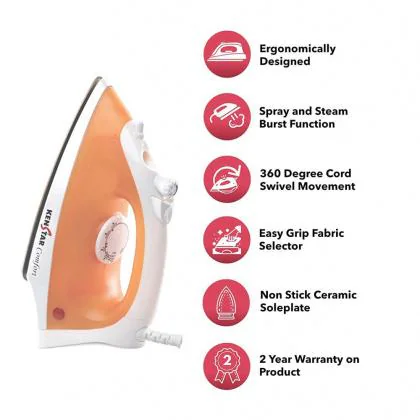 Kenstar Comfort 1200 Watts Steam Iron with Auto Cut-off Indicator Light ...