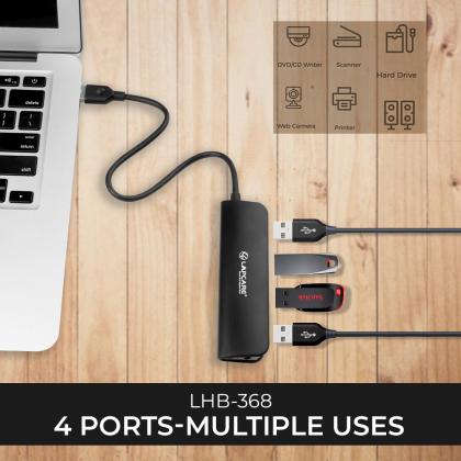 Lapcare LHB-368 4 Ports USB Hub, Black - JioMart