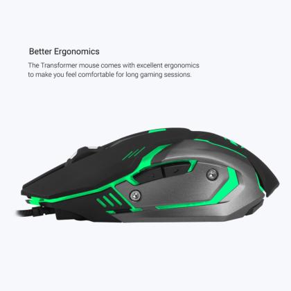 Zebronics Transformer-M Wired Gaming Mouse, Black - JioMart