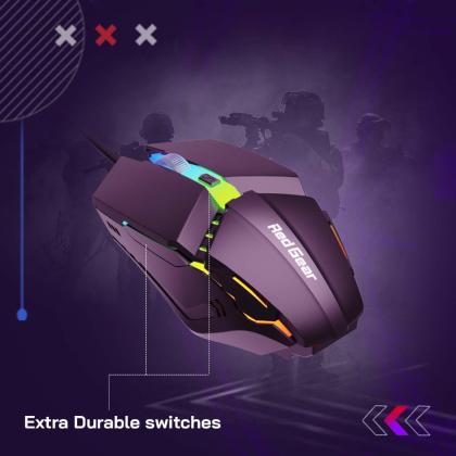 Redgear A-10 Wired Gaming Mouse with RGB LED, Lightweight and Durable ...