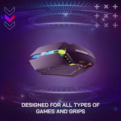 Redgear A-10 Wired Gaming Mouse with RGB LED, Lightweight and Durable ...