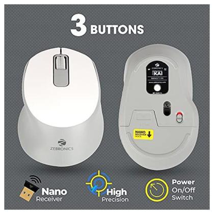 Zebronics Zeb-Kai Wireless Mouse with Bluetooth and 2.4GHz Dual ...