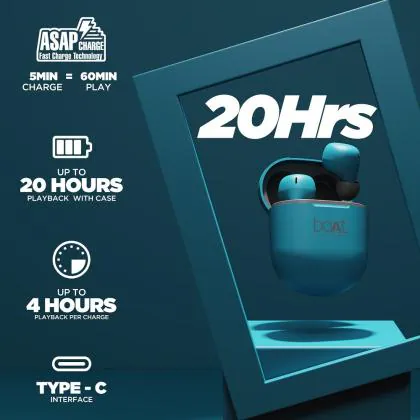 boAt TWS Airdopes 381 RTL Wireless Earbuds with Up to 20 Hours of Music ...