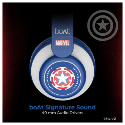 boAt Marvel Edition Rockerz 450 Captain America On-Ear Wireless ...