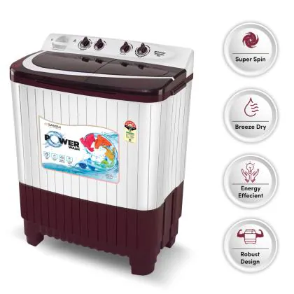 Sansui 9 Kg Semi Automatic Top Loading Washing Machine with 3 Wash ...